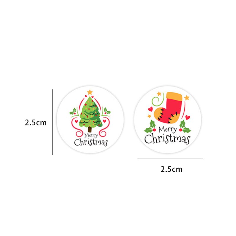 1Roll/500Pcs Christmas Round Sticker Candy Bag Sti... – Grandado