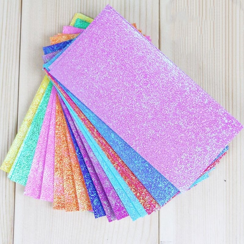 50pc/set Square Origami Paper Single Side Glitter ... – Grandado