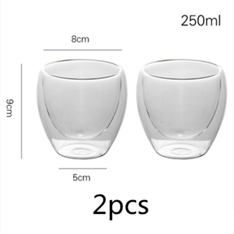 2-4-6Pcs/Set 80/250/350/450Ml Double Wall Cup Tran... – Grandado