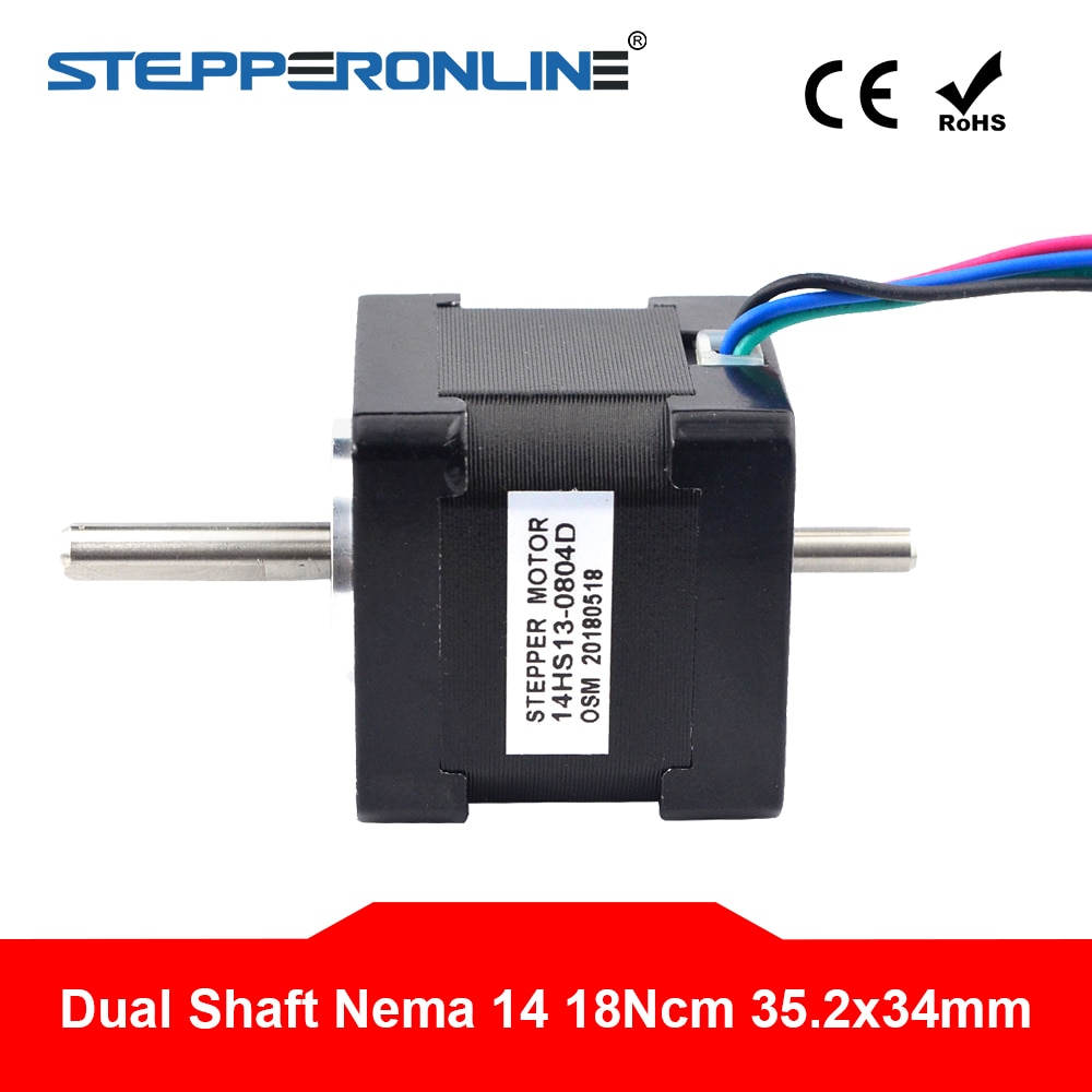 Dual Shaft Nema 14 Stepper Motor 4 Leads 34mm 1.8d... – Grandado