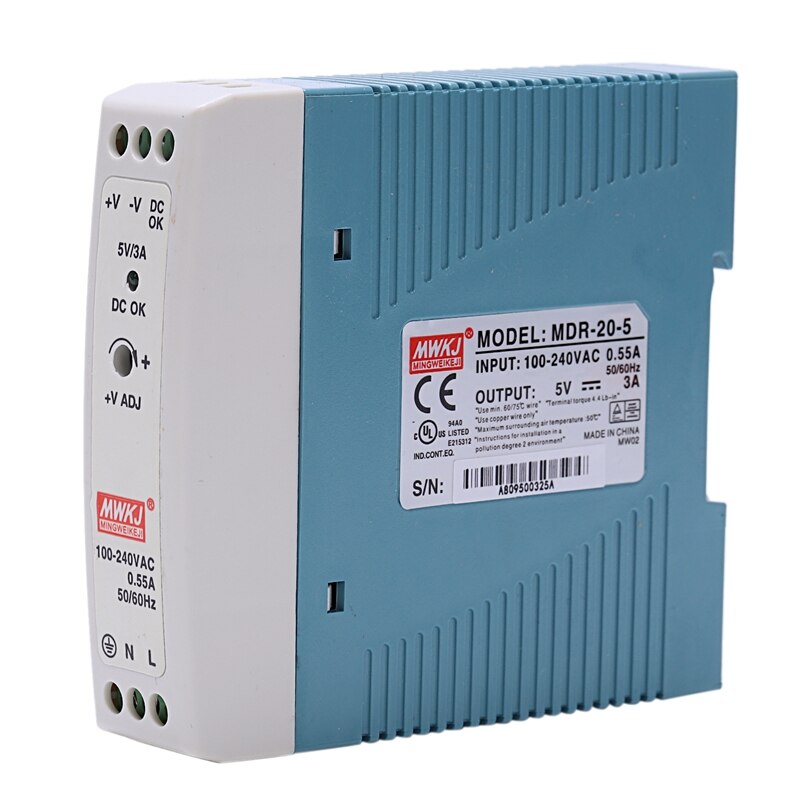 MDR-20 5V 20W Din Rail power supply ac-dc driver v... – Grandado