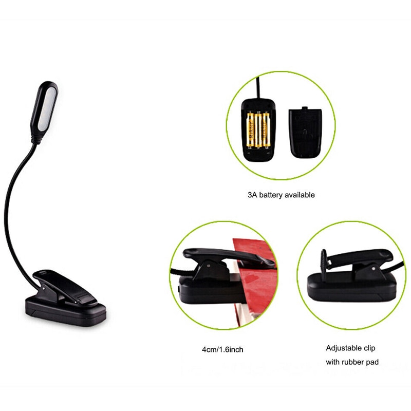 Led Adjustable Clip On Lamp Light USB Charging Eye... – Grandado