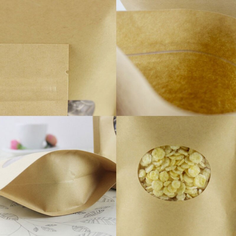 50pcs/lot Zip lock Kraft Paper Window Teabag Stand... – Grandado