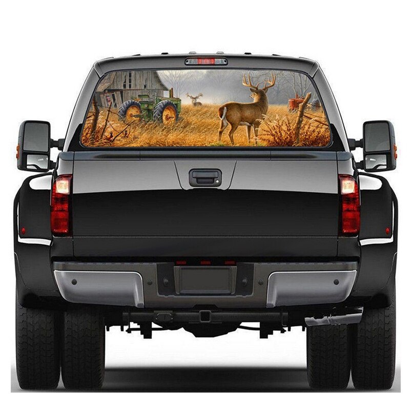 Farm and Deer for Truck Jeep Suv Pickup 3D Rear Wi... – Grandado