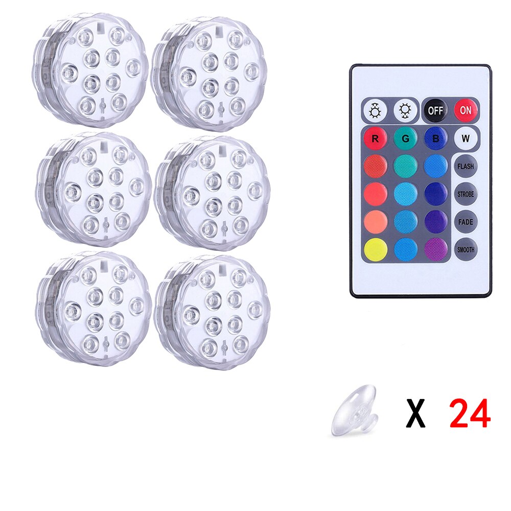 10 Led Submersible Lights IP68 Waterproof Remote C... – Vicedeal