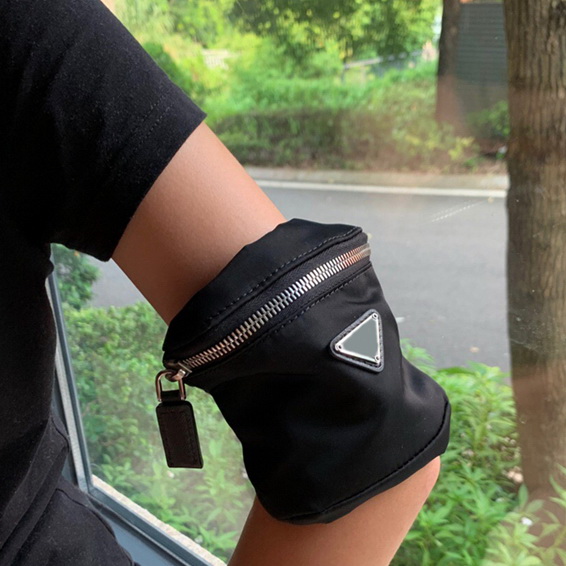 Black nylon arm bag Small Mini Purses Zipper – Grandado