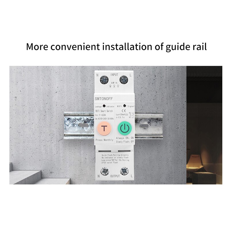 Single phase Tuya Din rail WIFI Smart Energy Meter... – Grandado