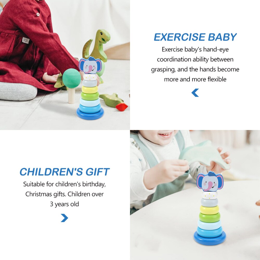 1 Set Block Column Toy Stacking Game Toy Education... – Grandado