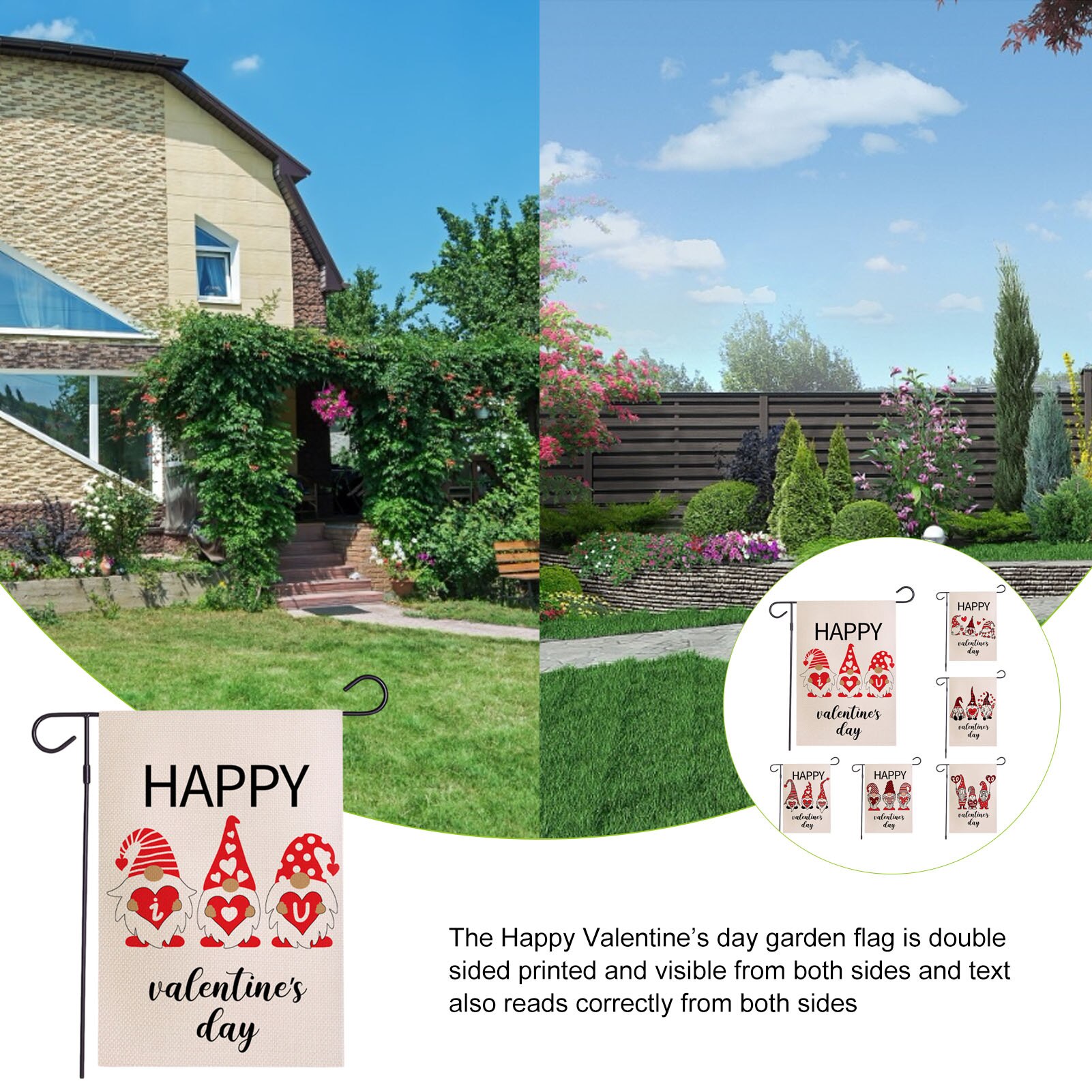 Waterdichte Dikke Linnen Valentijnsdag Tuin Vlagge... – Grandado