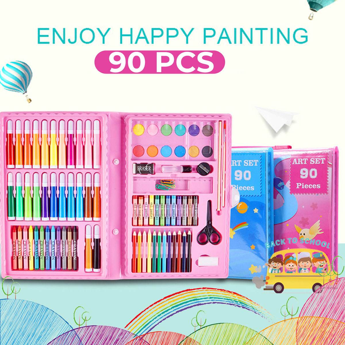 90PCS/Set Kids Painting Tool Set Drawing Watercolo... – Grandado