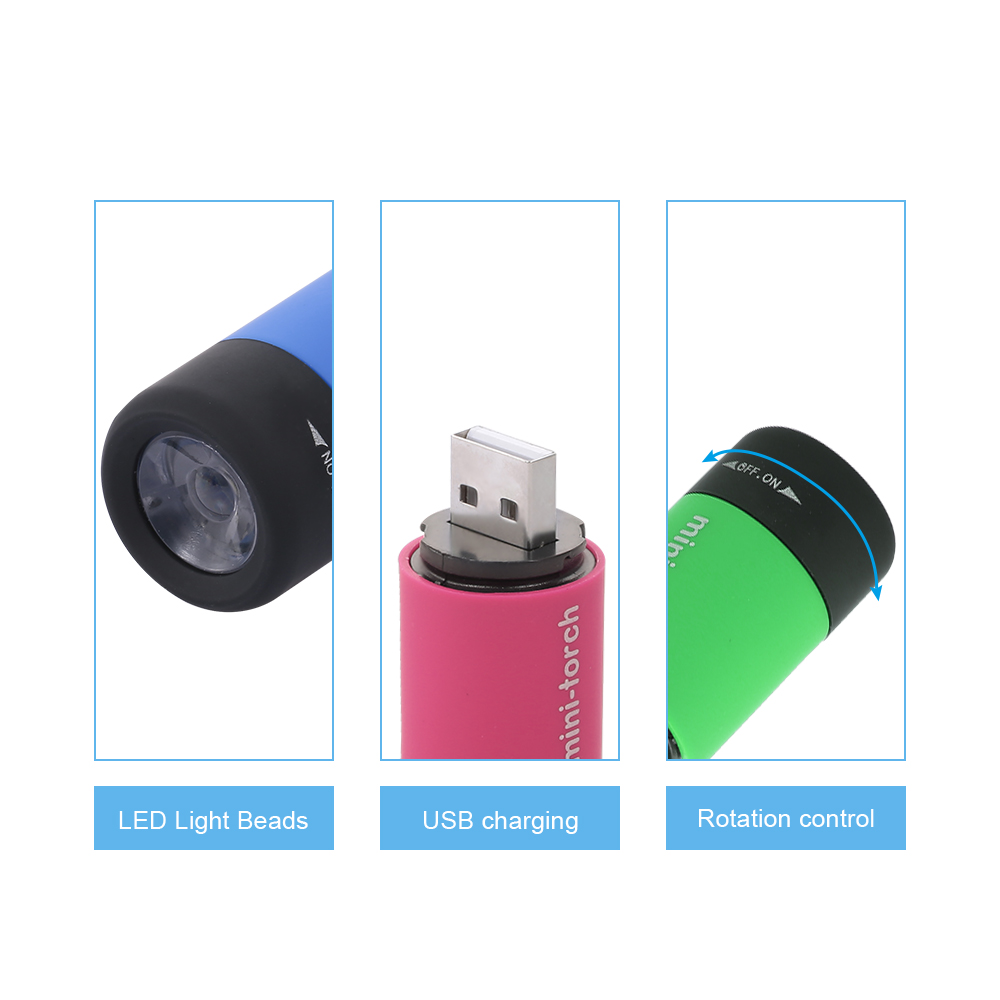 USB Rechargeable LED Torch Mini Outdoor Light Port... – Vicedeal
