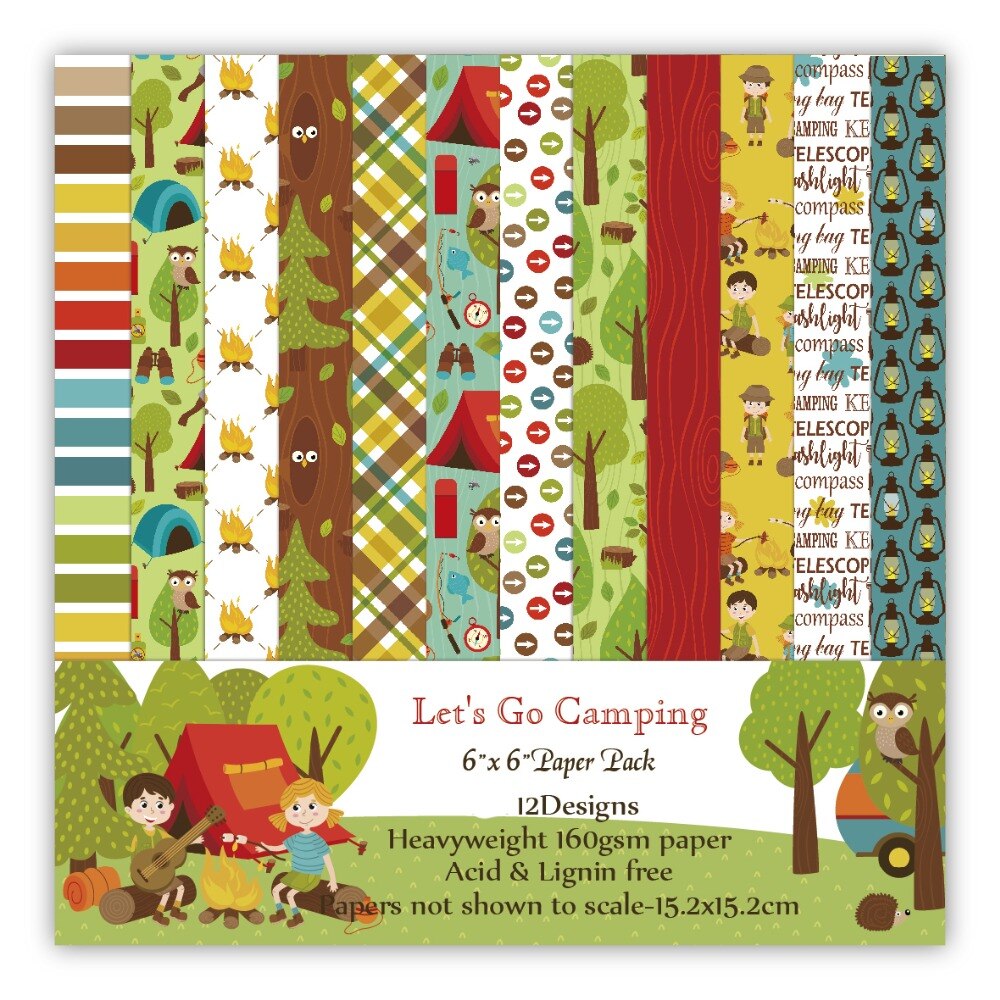 ZFPARTY 12pcs 6" Single-side Printed Let's go camp... – Grandado