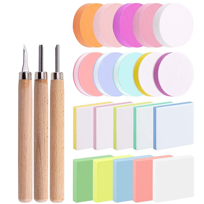 23Pcs Block Printing Starter Tool Kit,Rubber Stamp... – Vicedeal