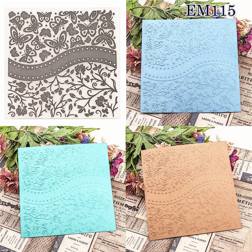 15x15cm butterfly Embossing folders Plastic bump S... – Grandado
