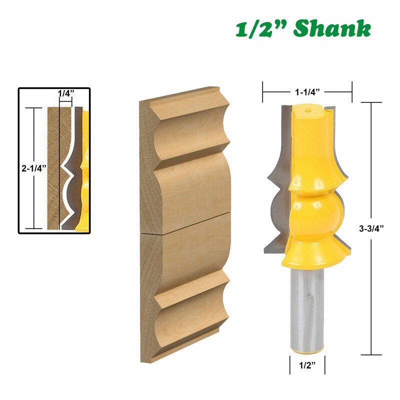 3 Pcs 1/2 Inch Shank Crown Molding Router Bit Rais... – Grandado