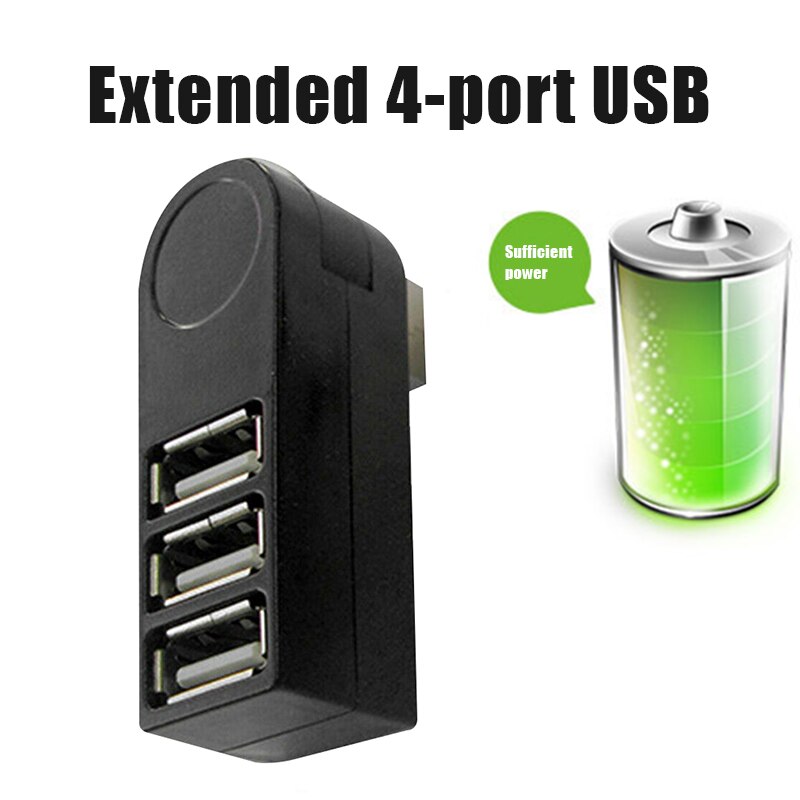 Portable 3 Ports USB 2.0 Hub Mini 270 Rotatable Sp... – Grandado