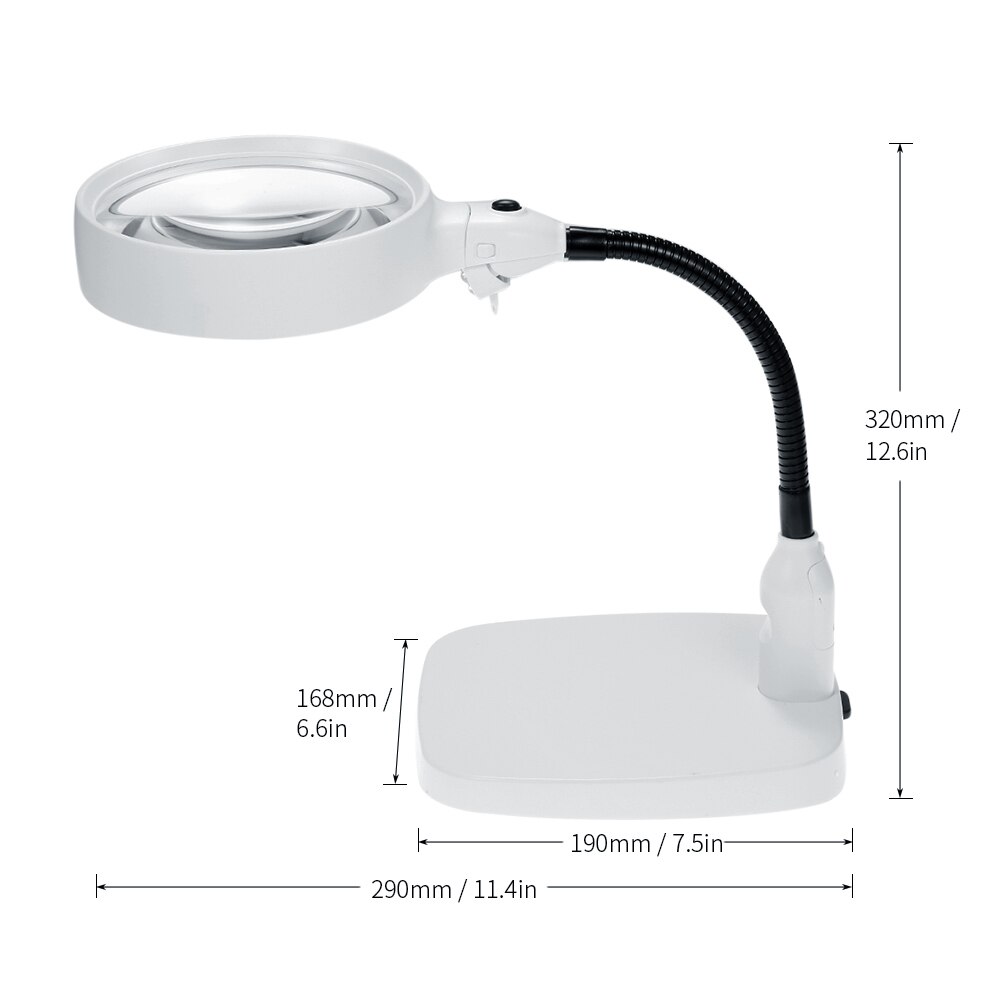 Lupa de escritorio LED con lente de 120mm 10X lupa... – Grandado