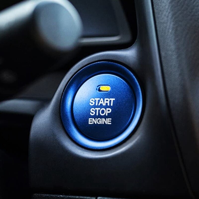 2Pc Set Blue Keyless Engine Push Start Button & Su... – Grandado