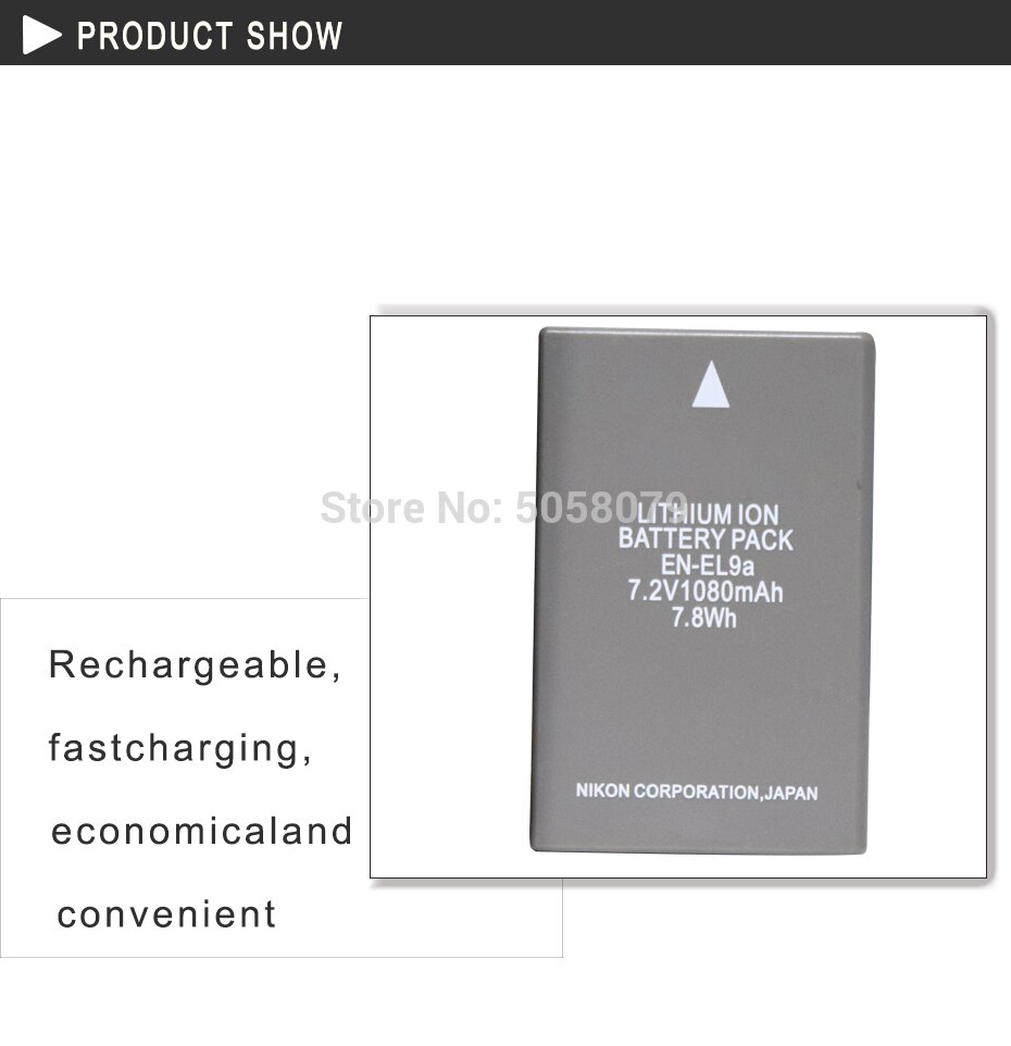 EN-EL9a ENEL9a Battery 1080mAh For Nikon D60 D5000... – Grandado
