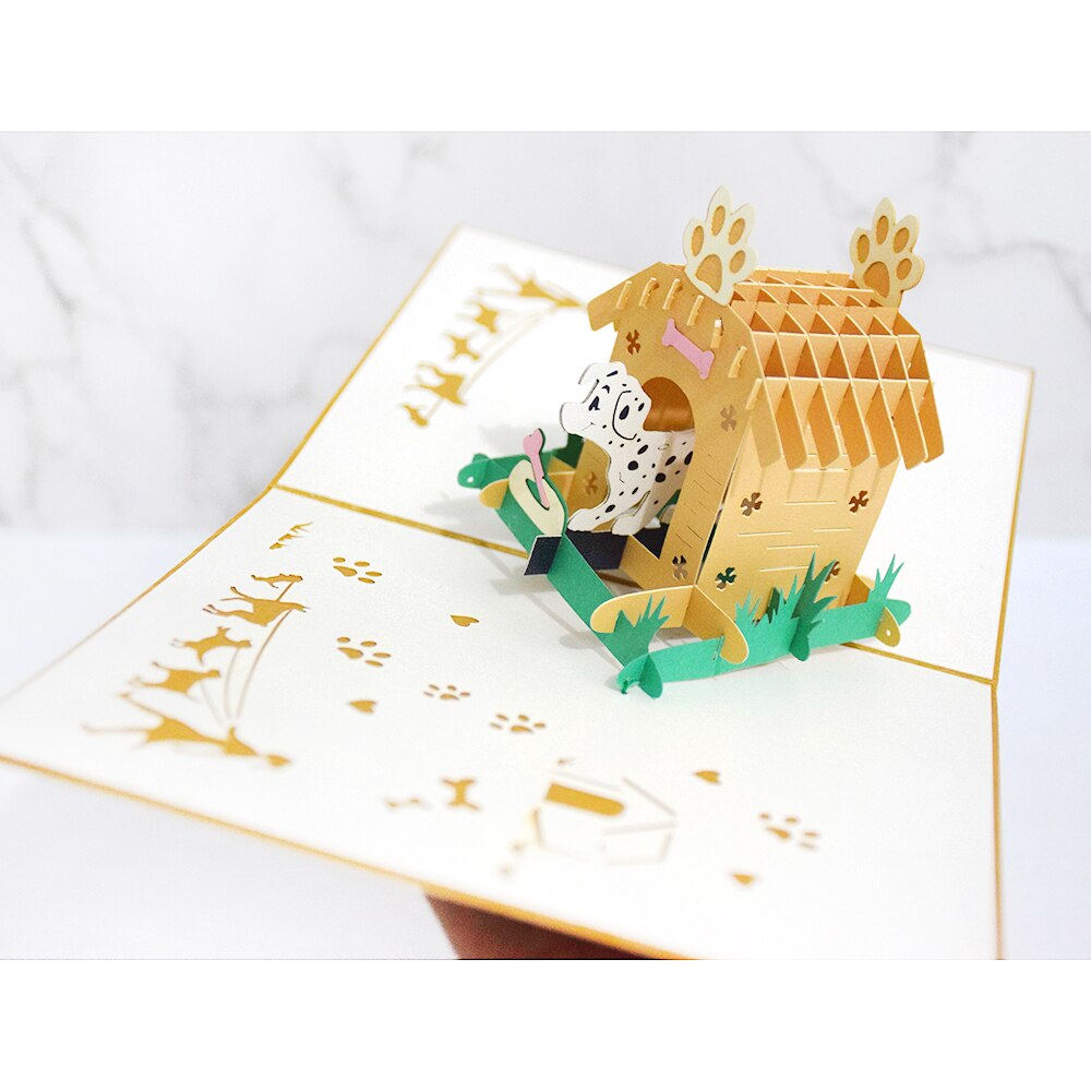 3D Pop-Up Cards Puppy's Home Card for Lovers Famil... – Vicedeal