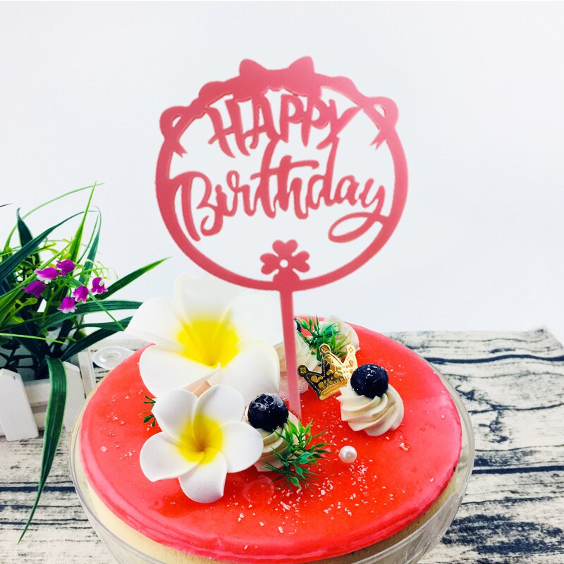 Ins Happy Birthday Acrylic Cake Topper Gold Cupcak... – Grandado