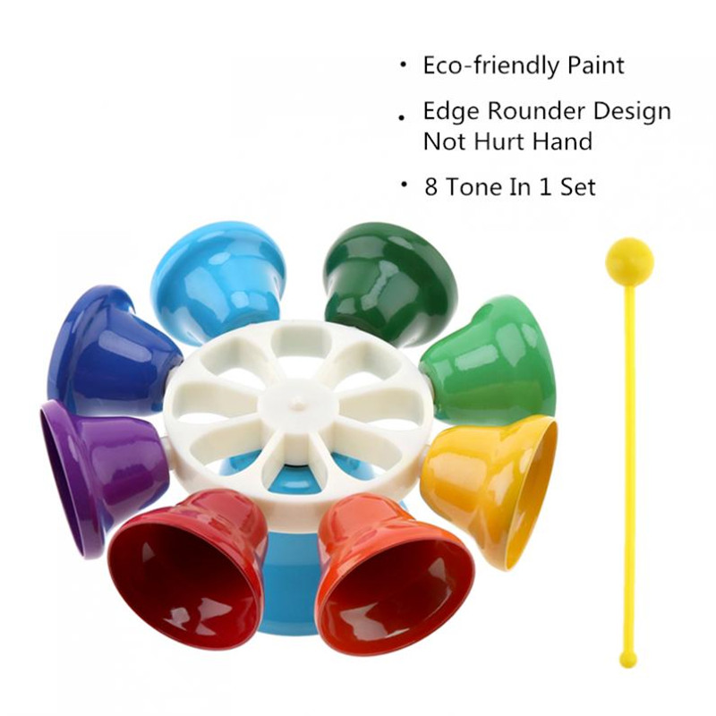 Hand Bell Colorful 8 Note Percussion Bell Hand Bel... – Grandado