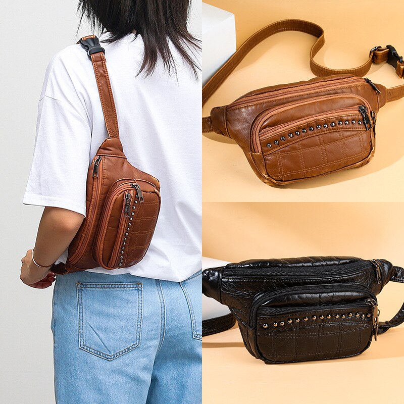 Rivet Chest Bags for Women Shoulder Crossbody Purs... – Grandado