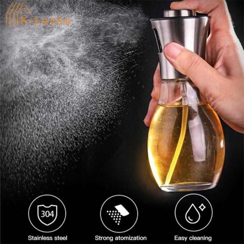 200Ml Glas Olie Spray Fles Roestvrij Staal Druk Mo... – Vicedeal