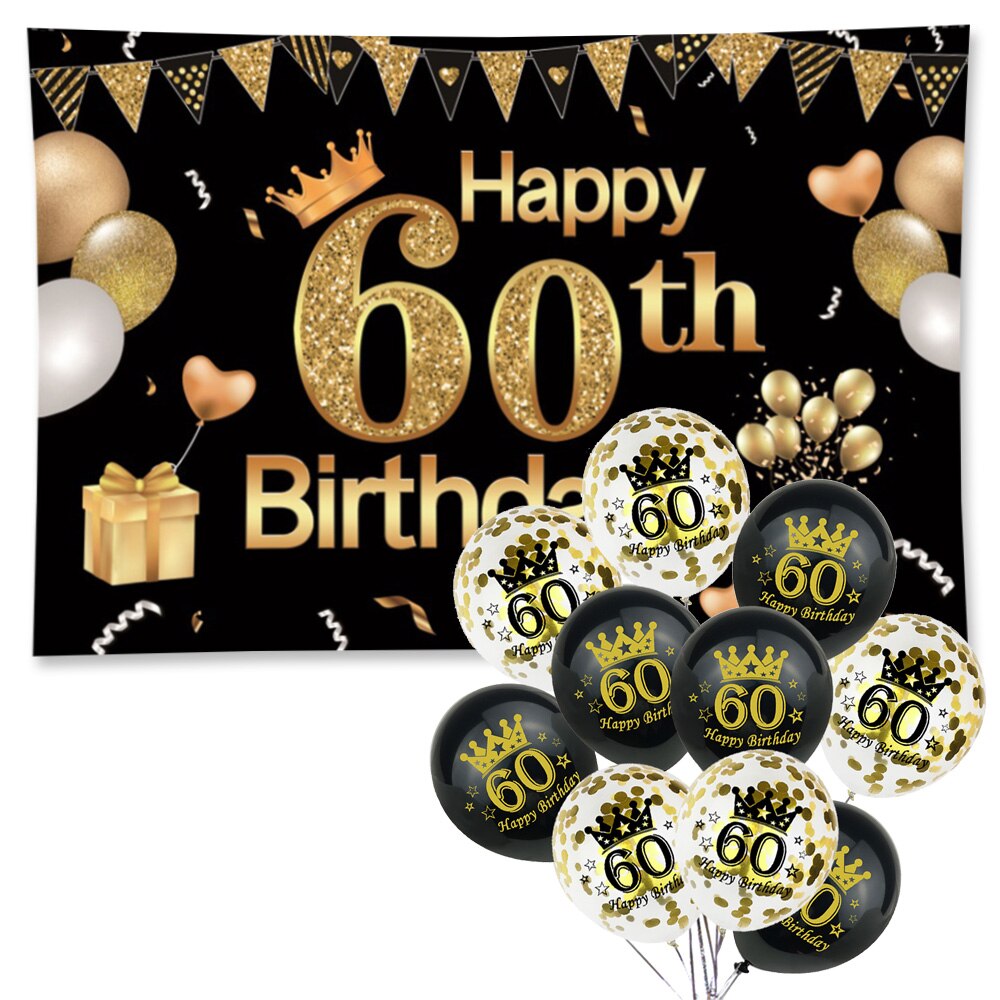 120*80cm 60th Happy Birthday Background Tapestry D... – Grandado