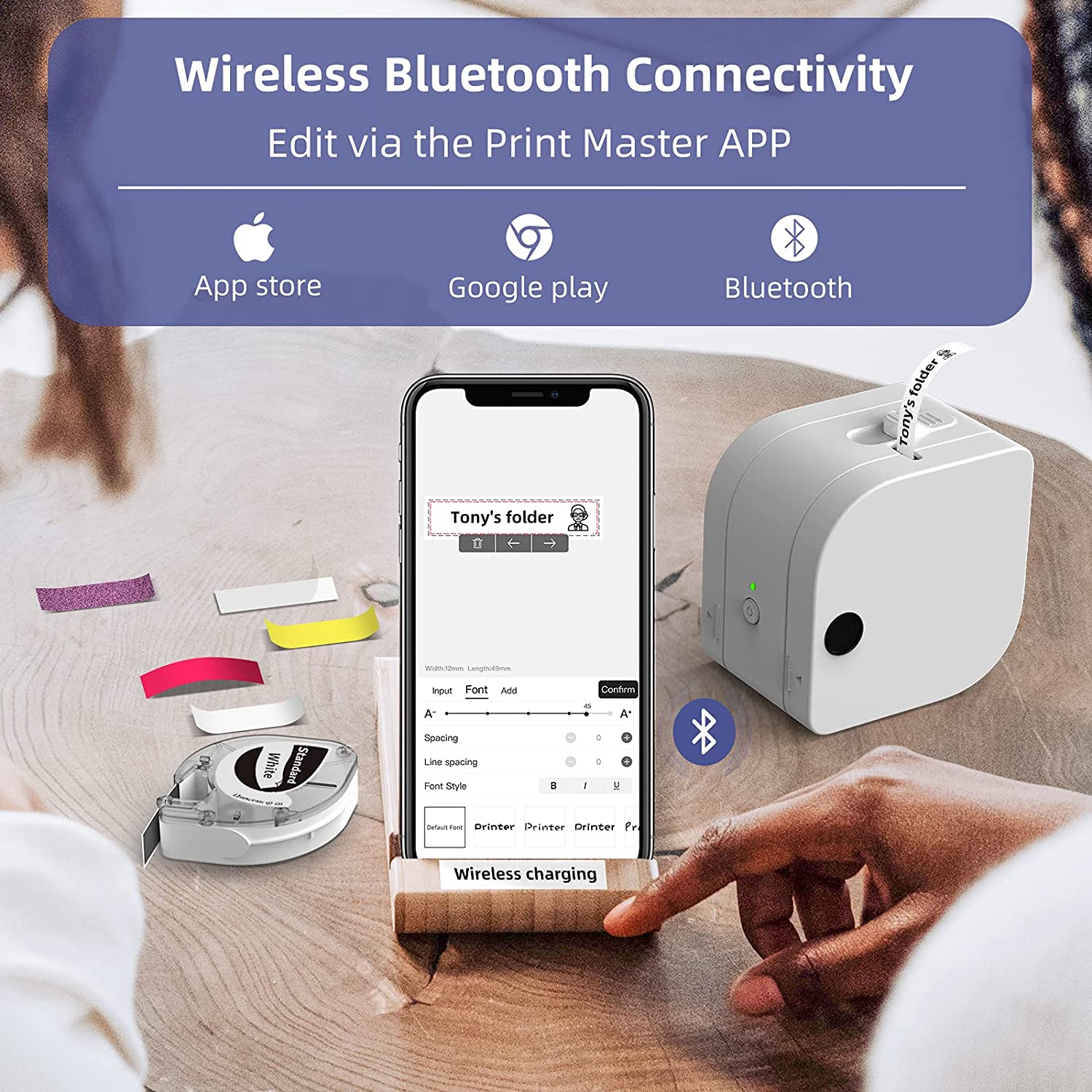 Phomemo P12 Label Maker Draadloze Mini Label Maker... – Grandado