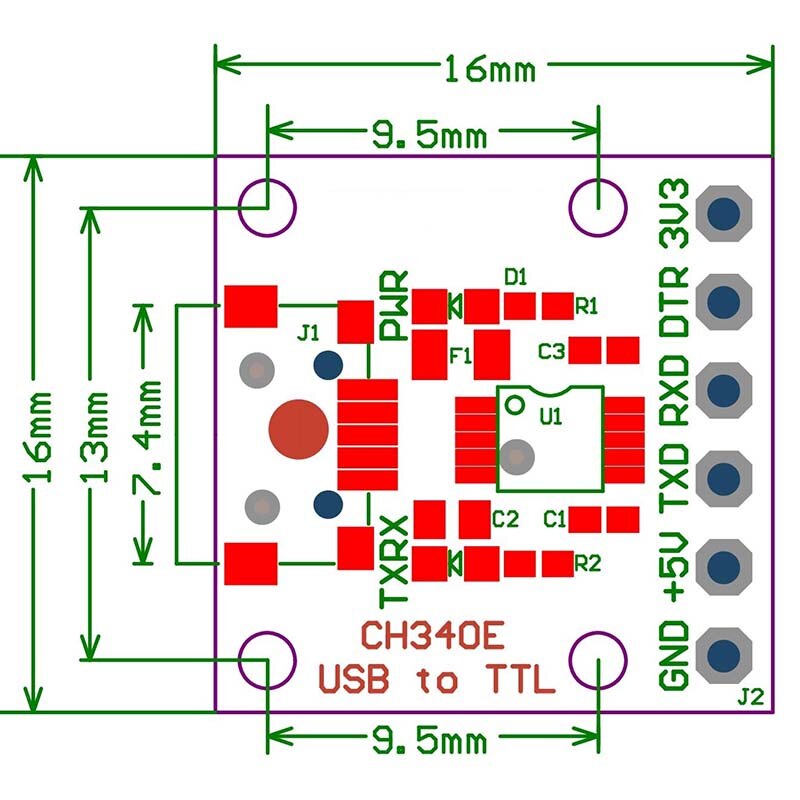 10PCS/LOT CH340E USB to TTL Serial Converter, 5V/3... – Grandado