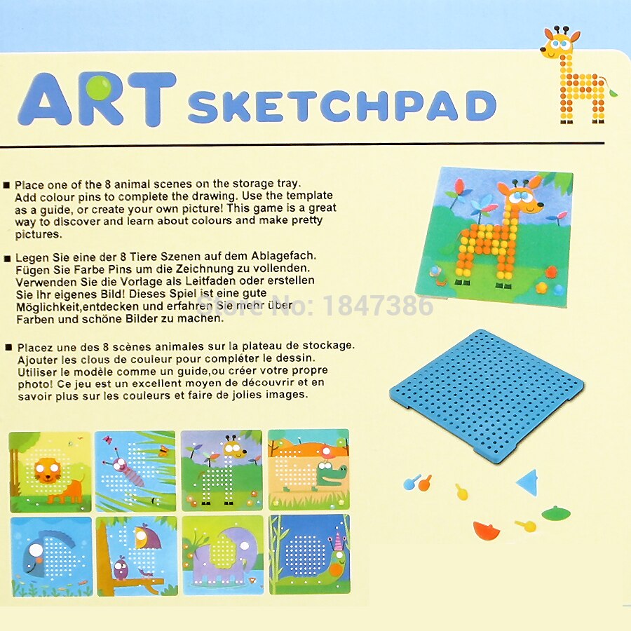 Art sketchpad with 8 Animal Scenes Nails Jigsaw Pu... – Grandado