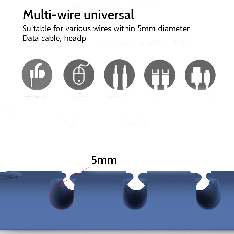 Cable Organizer Silicone USB Cable Winder Desktop ... – Grandado