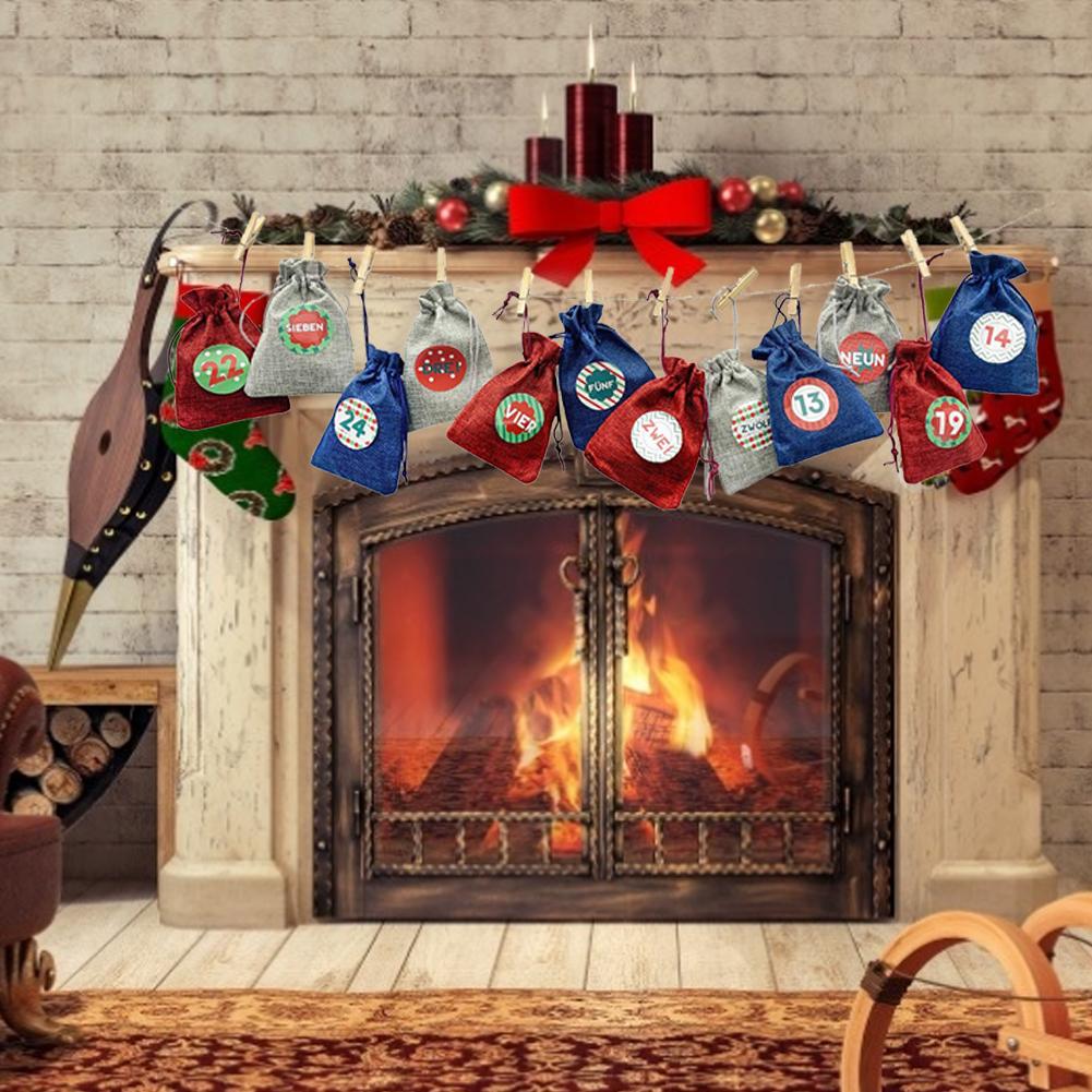 24 Days Christmas Advent Calendar BagsAdvent Calen... – Grandado