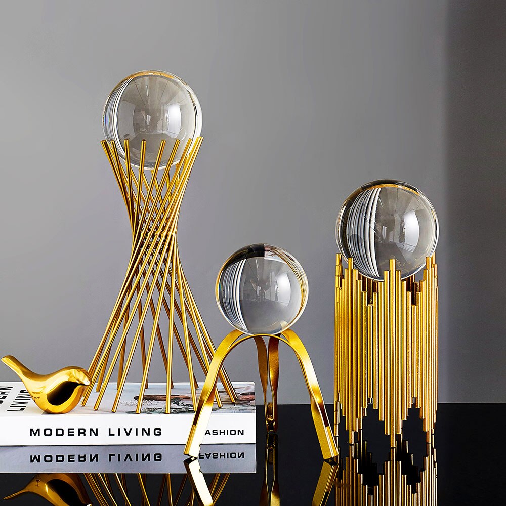 Light Luxury Crystal Ball Glass Ornaments Modern H... – Grandado