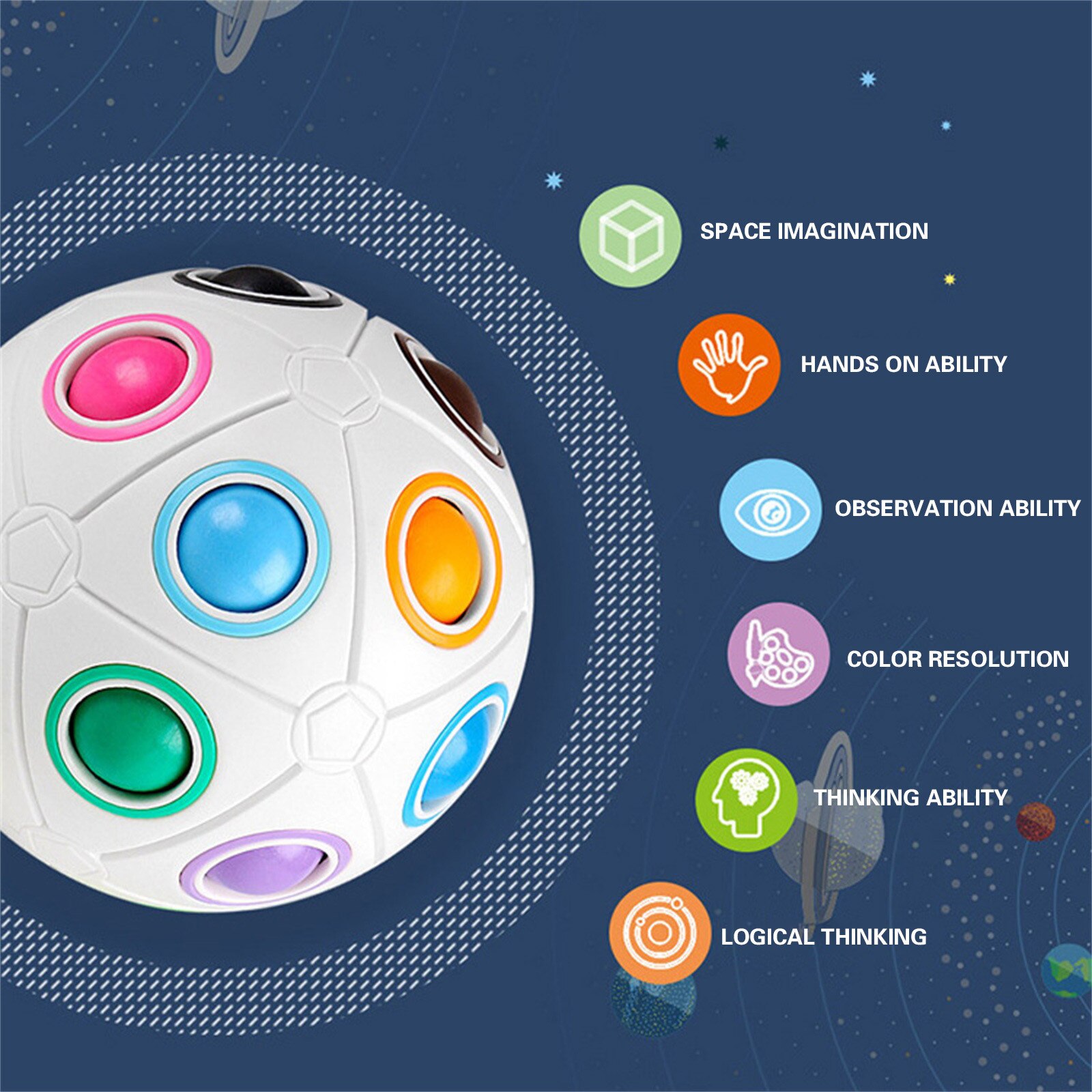 8 Hole Autism Magic Rainbow Fidget Toys Elastic De... – Grandado