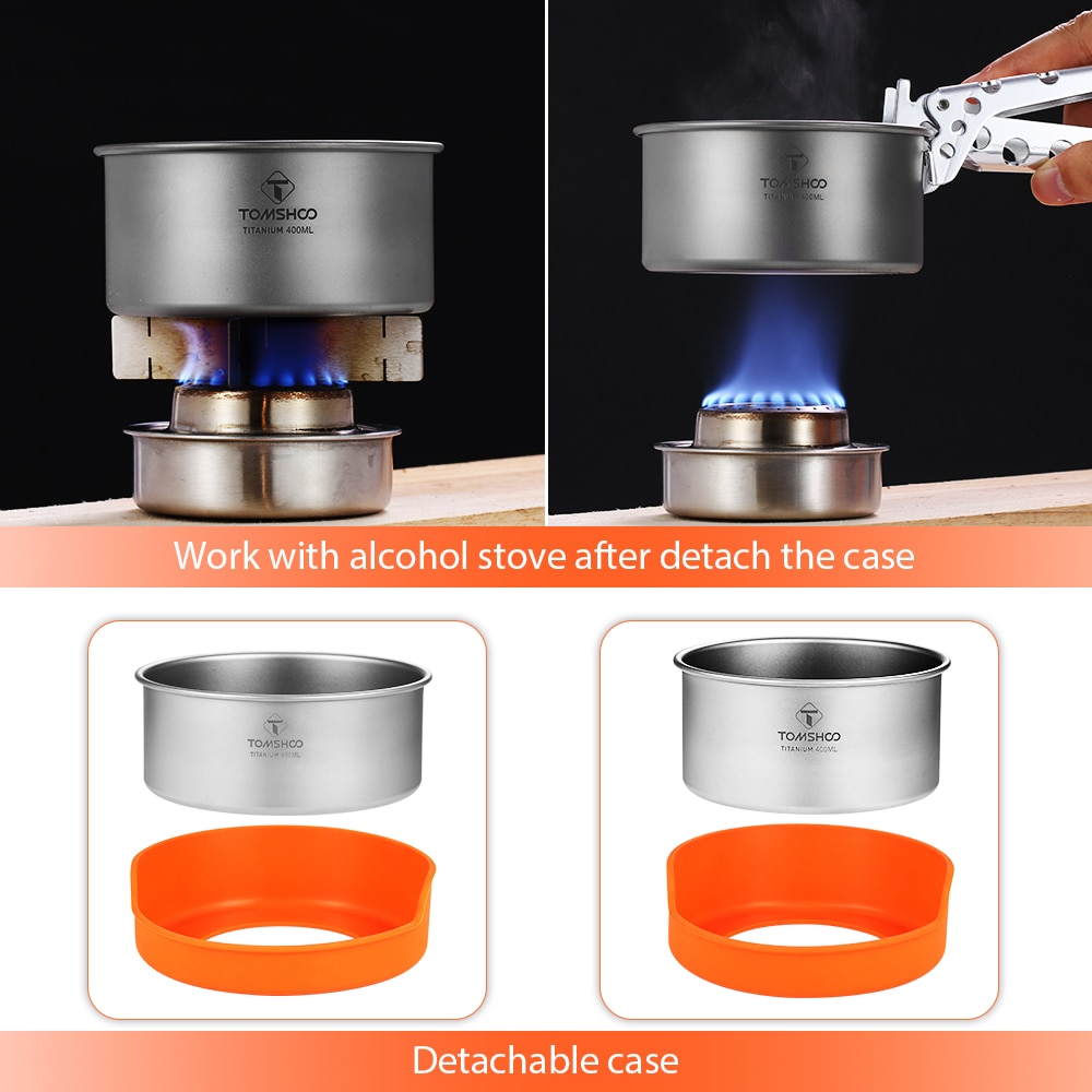 TOMSHOO Outdoor Titanium Bowl Camping Bowl Pan Pot... – Vicedeal