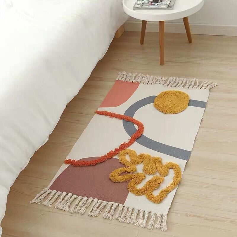 Retro Bohemian Tapijt Katoen Linnen Tassel Home We... – Grandado