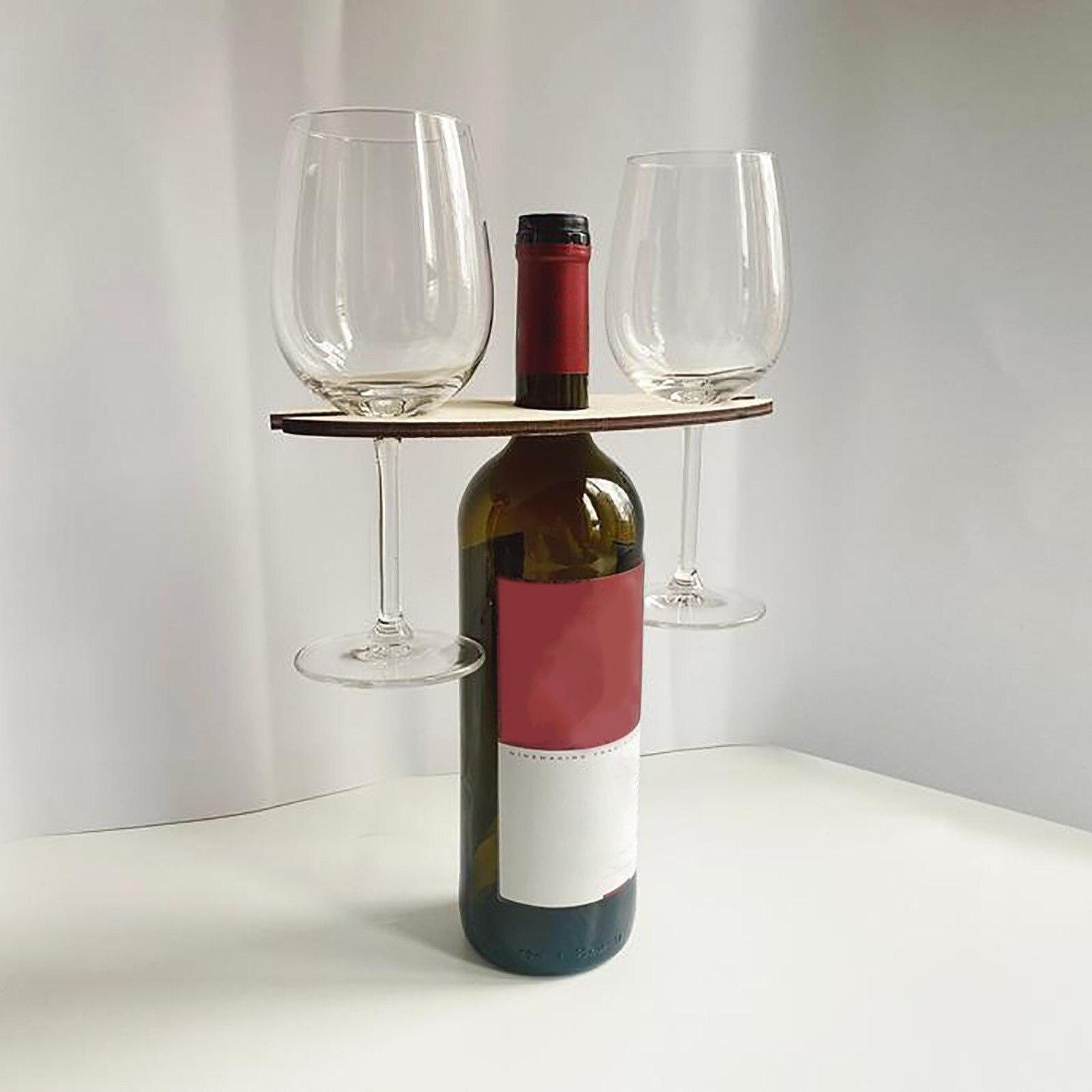 1/2/3/4/5PCS Wooden Wine Bottle and Glass Holder W... – Grandado