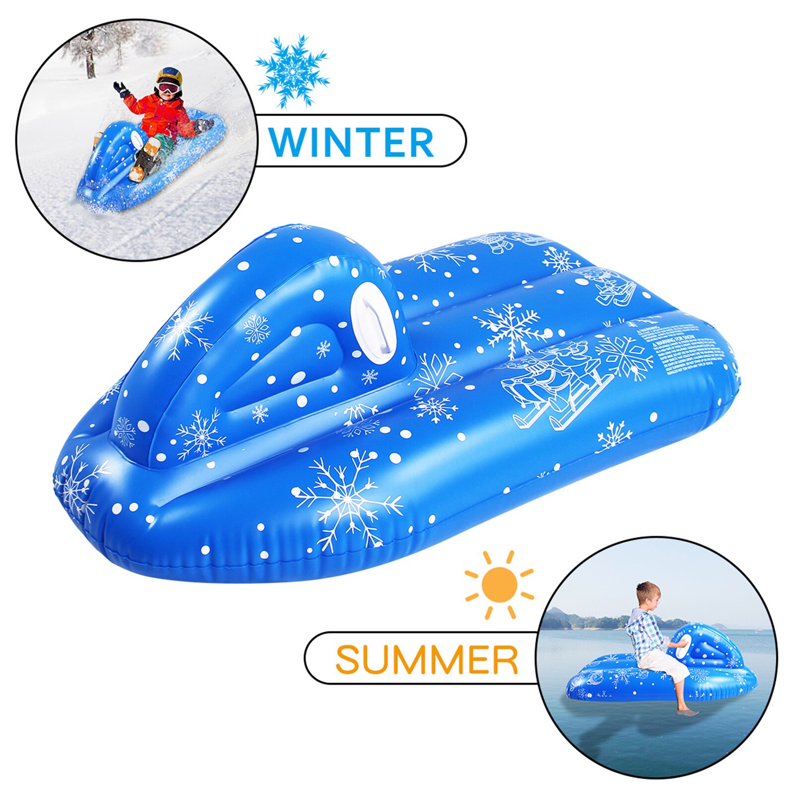 Snow Tube with Two Handle,Inflatable Snow Sled for... – Grandado