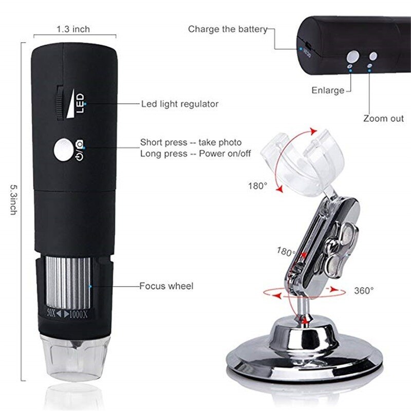 WiFi Electron Kid Microscope Prostoremer 1000X 2me... – Grandado