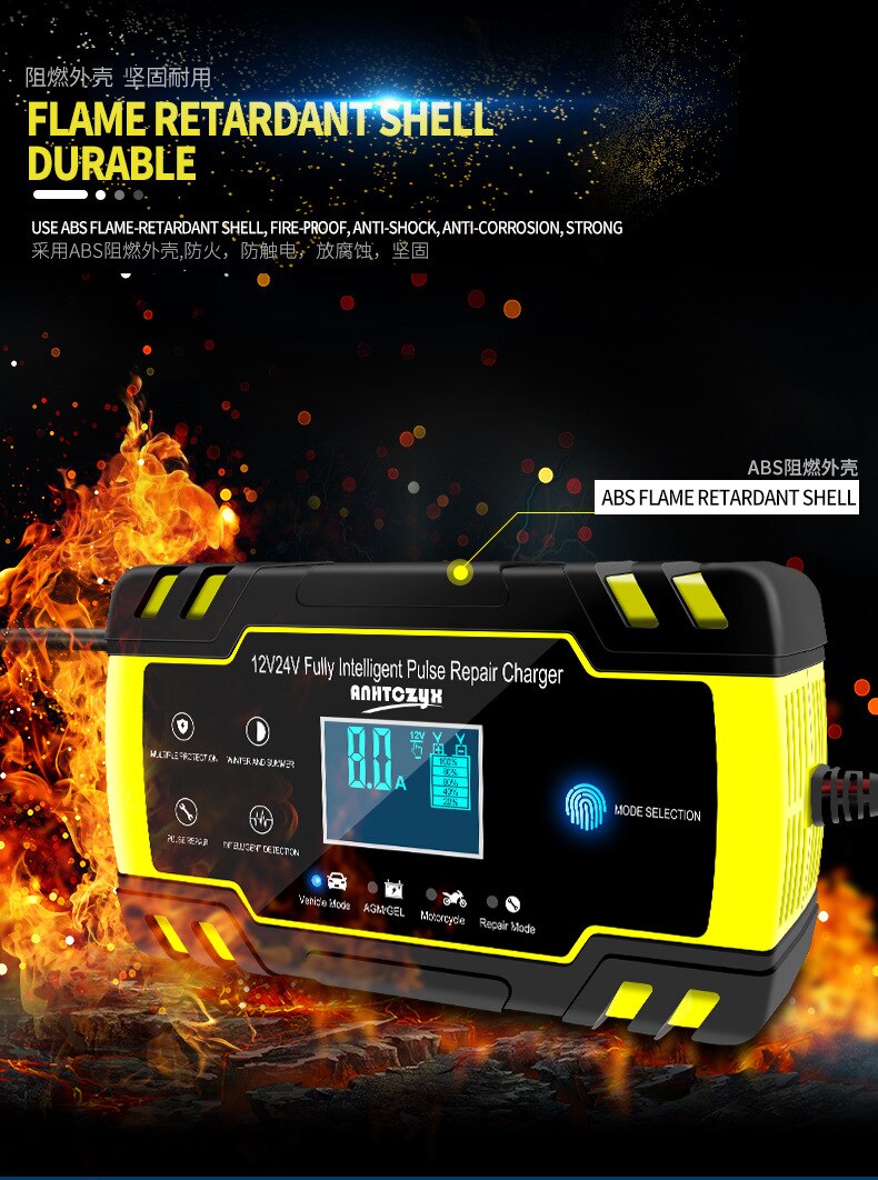 12V-24V 8A Automatische Acculader Digitale Lcd Dis... – Grandado