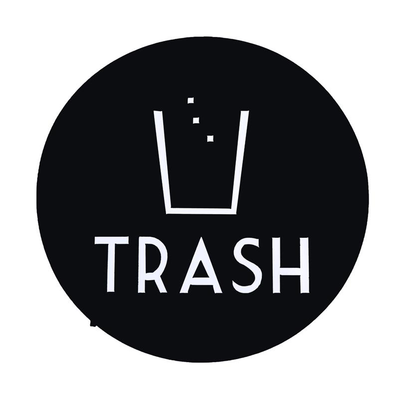 5 "X 5" Black Trash Decal Sticker Voor Vuilnisbakk... – Vicedeal