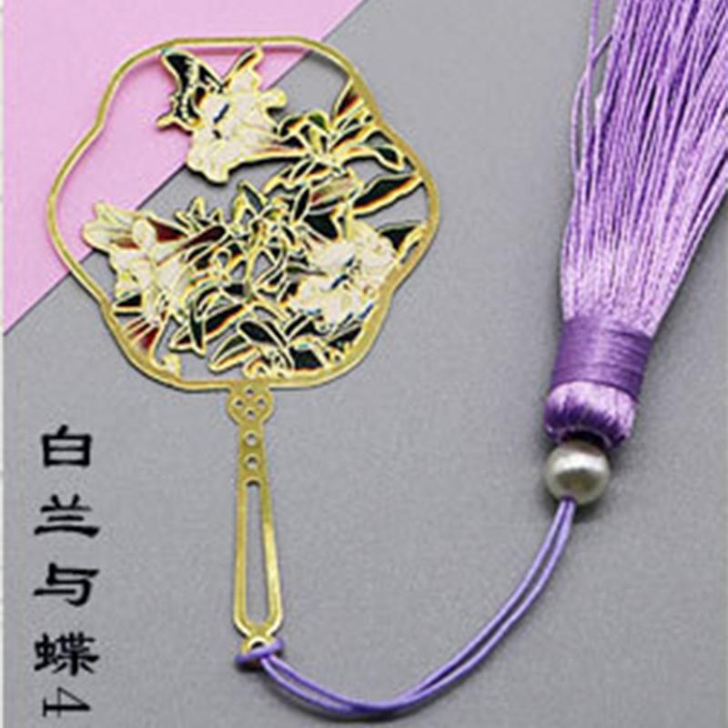 Metal Bookmark Group Fan Chinese Style Colored Bra... – Grandado