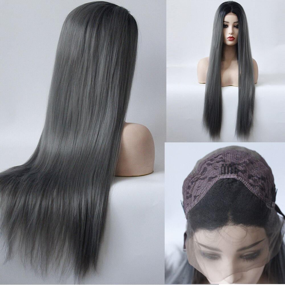 DLME Lace Front Wigs Long Straight Synthetic Wigs ... – Vicedeal