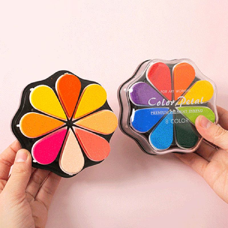 Cute 8Colors Water Petal Ink Pad Stamp DIY Finger ... – Vicedeal