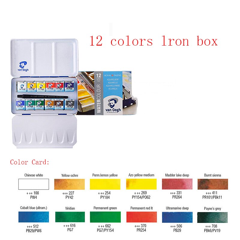 VAN GOGH Solid Watercolor Paint Set 12/15/18/24 Co... – Vicedeal