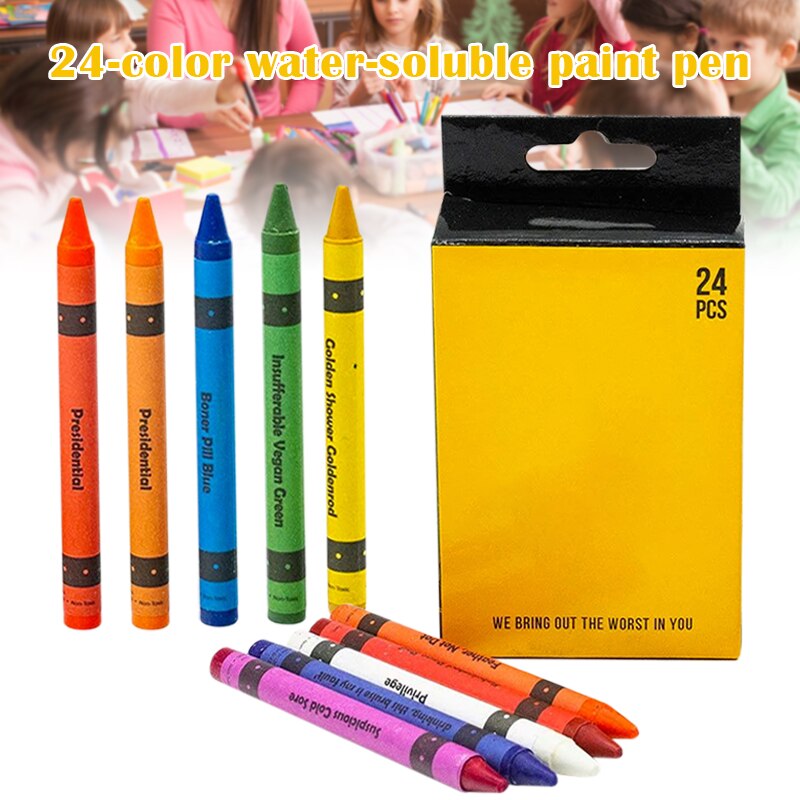Crayons 24 Color Oil Pastel Water-Soluble Color Gr... – Grandado