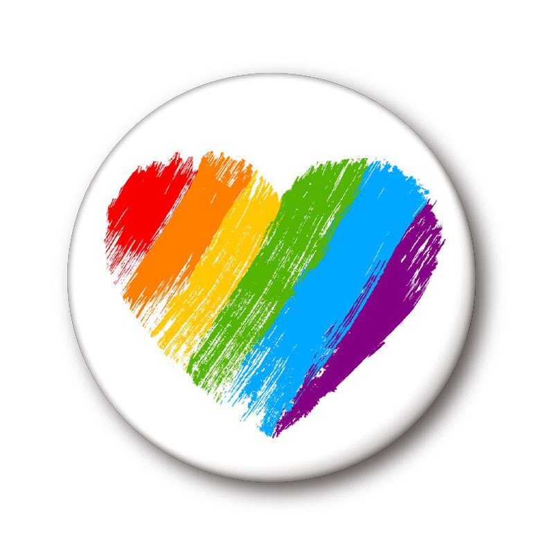 50 Pieces LGBT Rainbow Badge Round Metal Pins Gay ... – Grandado