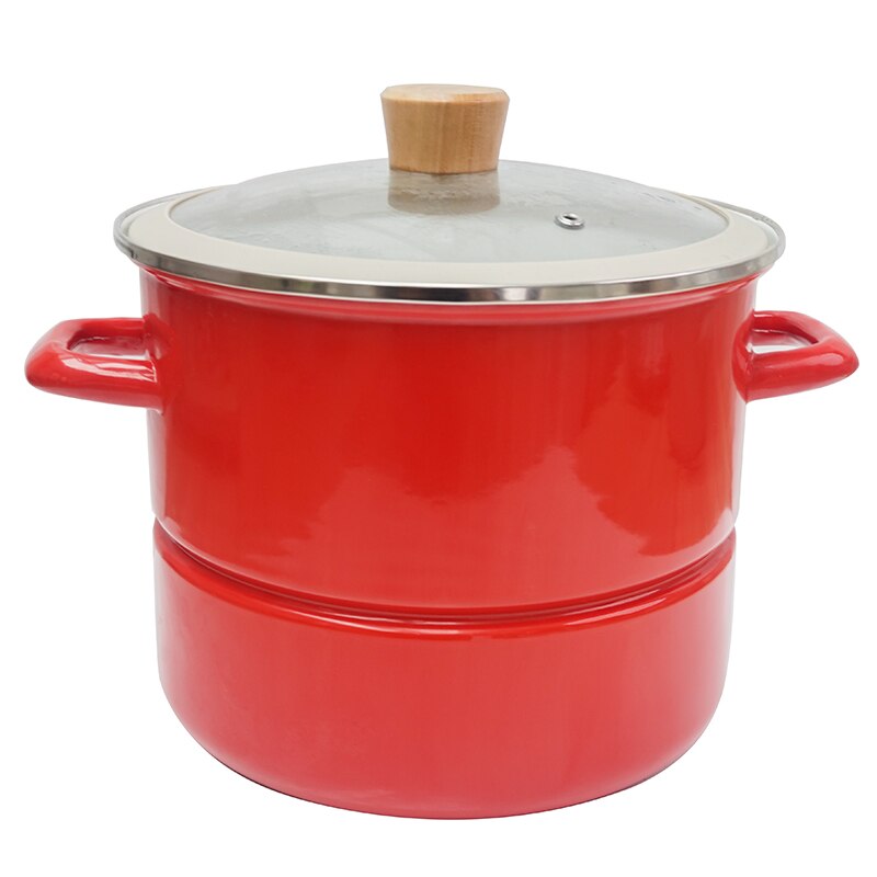 20cm Food steamer pot double boiler Enamel soup Po... – Grandado